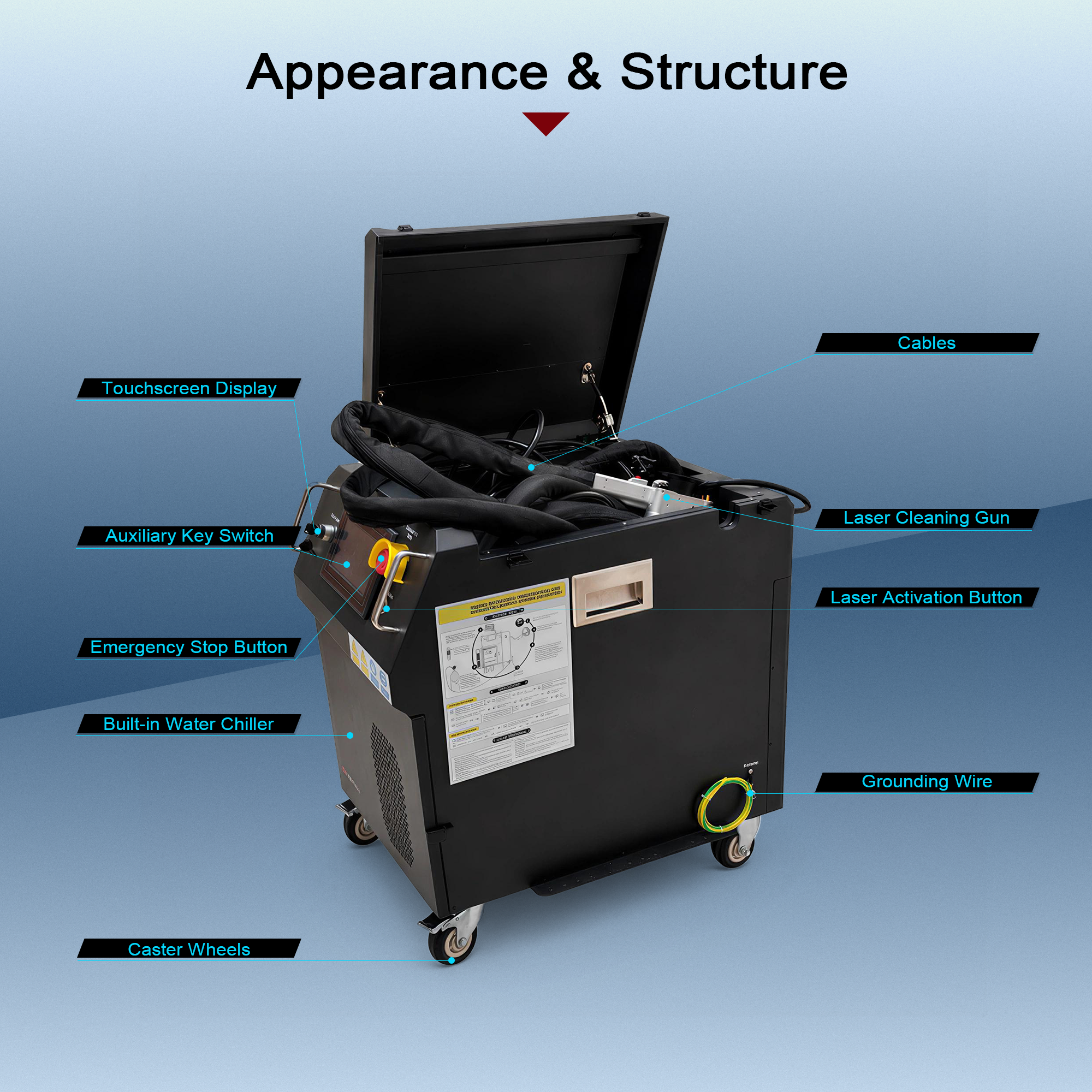 MCWlaser G Series High-Power Pulsed Laser Cleaning Machine (G500 / G10